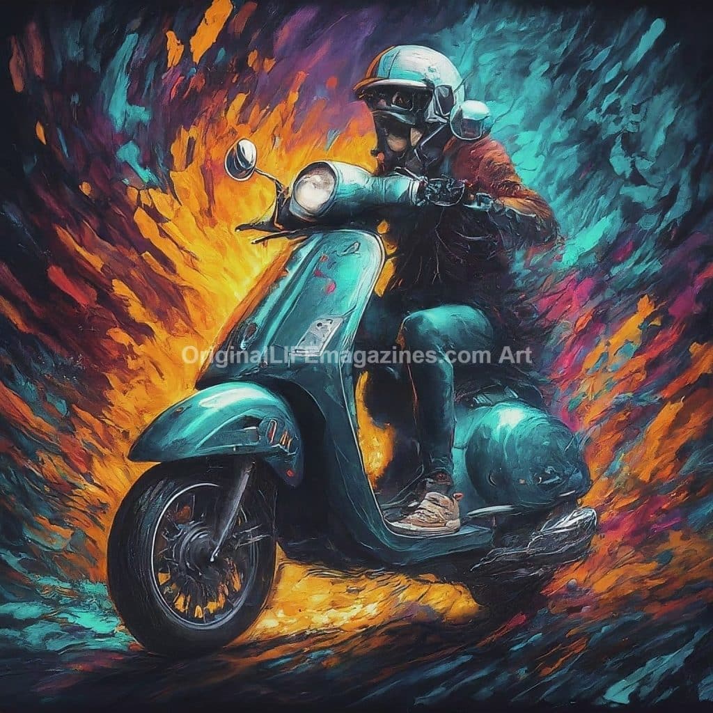 Vespa Scooter Blast Out | Original LIFE Magazines Art