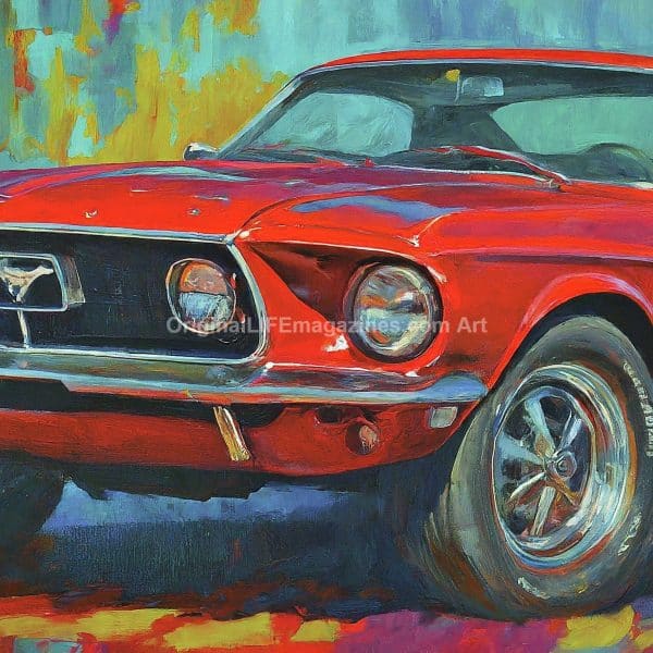 Original LIFE Magazines Art | Ford Mustang Car Red Corner